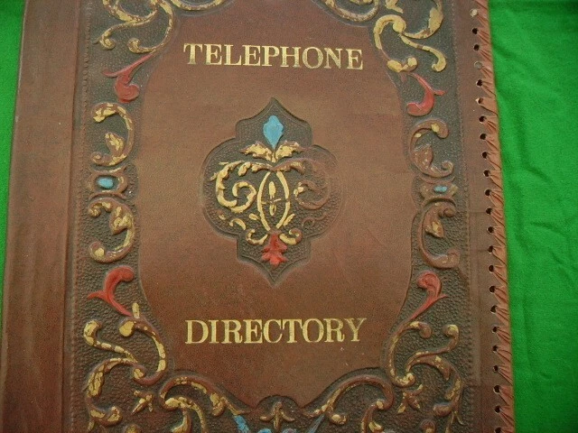 VINTAGE FAUX LEATHER Embossed Telephone Directory Cover £8.00 - PicClick UK