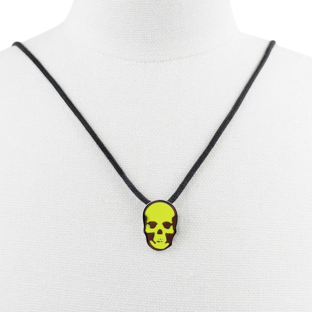 LUCIEN PELLAT-FINET SILVER Neon Yellow Skull Pendant Necklace £34.99 ...