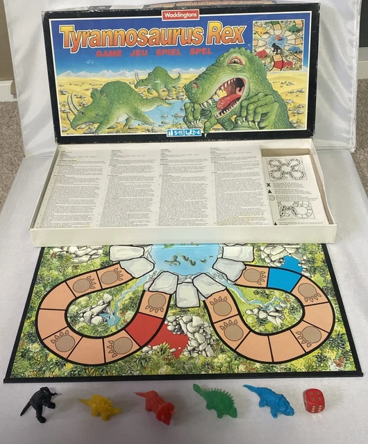 VINTAGE TYRANNOSAURUS REX / Dinosaurs Board Game - Waddingtons - Family ...
