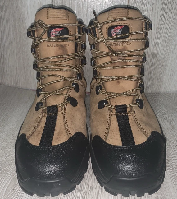 RED WING MEN'S Steel Toe Waterproof Hiker Boots Style 6682 Tan Brown 8 ...