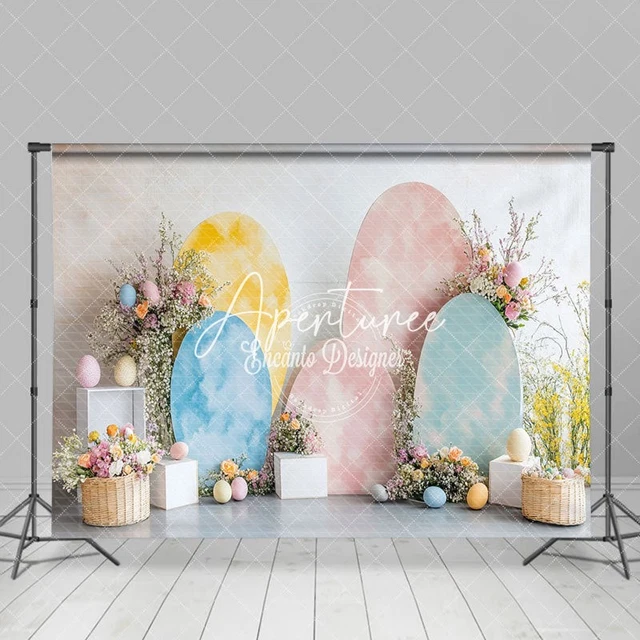 COLORFUL EGGS FLORAL Backdrop For Easter Photo Booth $36.09 - PicClick AU