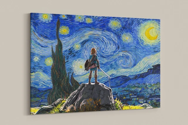 THE LEGEND OF Zelda With The Starry Night, Breath of the Wild Poster ...
