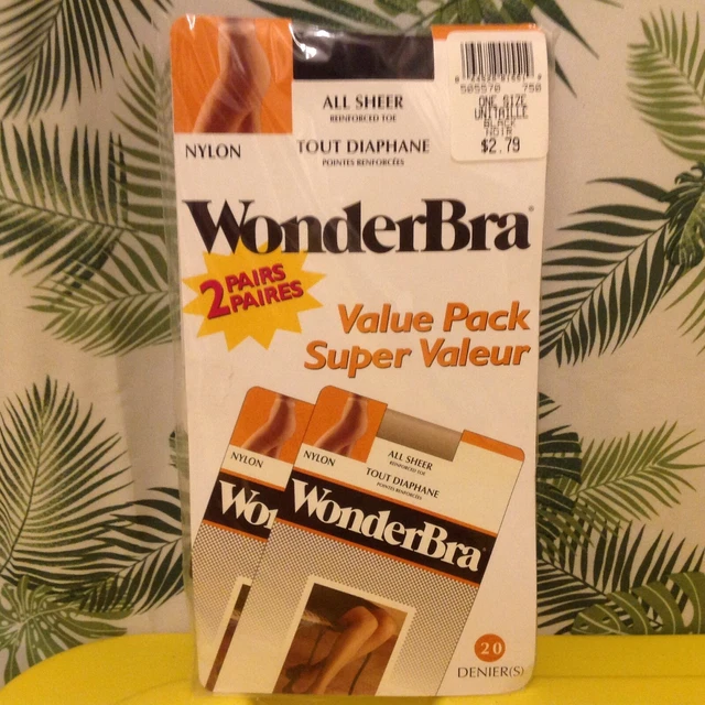 VINTAGE PANTYHOSE WONDERBRA All Sheer Color Black One Size B005B $15.12 ...