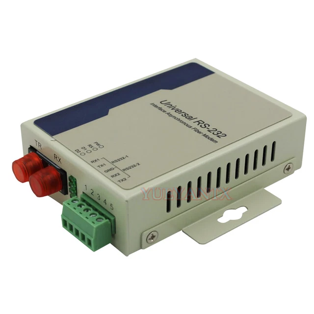 2 CHANNEL BIDIRECTIONAL RS232 Interface Asynchronous Fiber MODEM MM FC ...