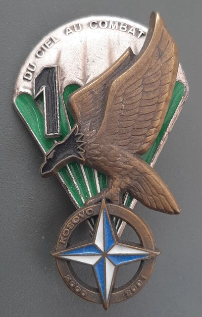 INSIGNE 1° RCP Parachutiste numéroté 1° Compagnie KOSOVO 2001 ORIGINAL ...