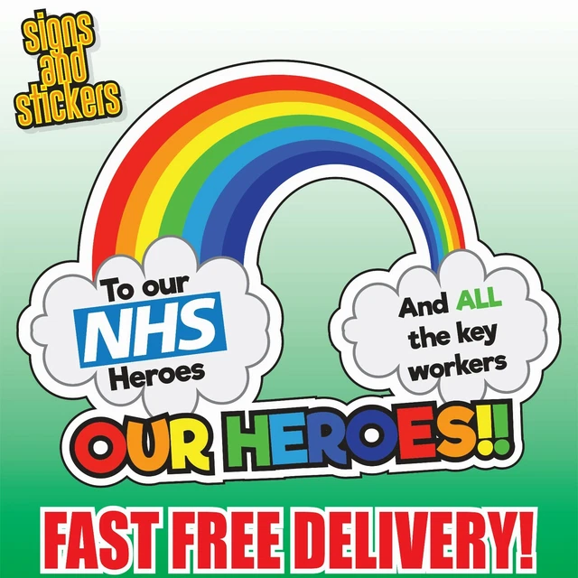 RAINBOW WINDOW STICKER NHS Thank You Charity COVID Virus Shop Home ...