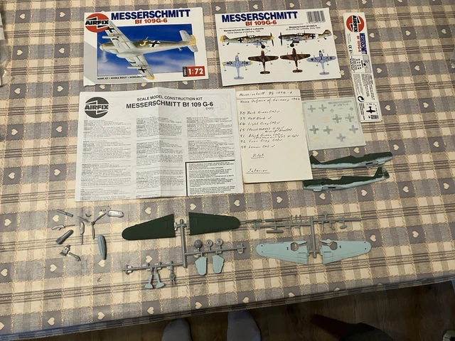 VINTAGE AIRFIX MESSERSCHMITT BF 109 plane 1/72 scale model kit £10.07 - PicClick UK