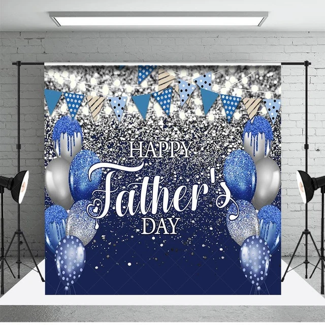 BLUE SLIVER BALLOON Glitter Falg Fathers Day Backdrop $36.09 - PicClick AU