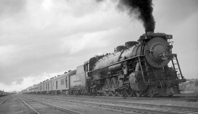 SP SOUTHERN PACIFIC Railroad Train, Engine No 4390, Type 4-8-2 Old ...