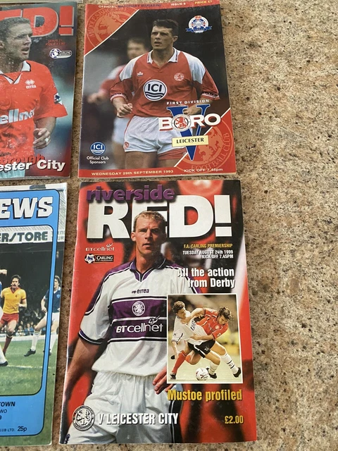 LEICESTER FOOTBALL PROGRAMMES * 4 X AWAY 1 HOME ,MIDDLESBROUGH and ...
