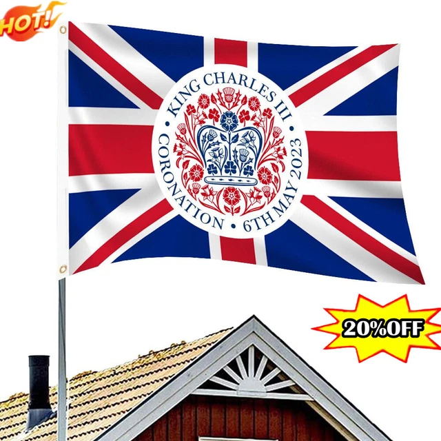 KING CHARLES III Coronation Flag Official Logo Emblem Souvenir ...