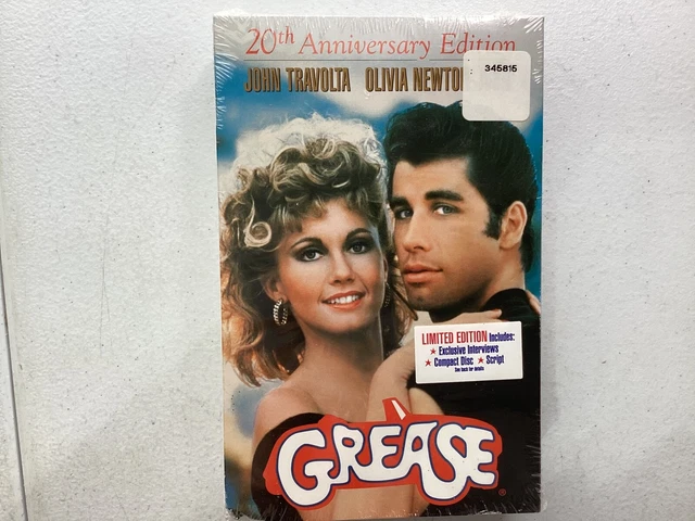 GREASE VHS SEALED 20th Anniversary Watermarked CD Script Olivia Newton ...