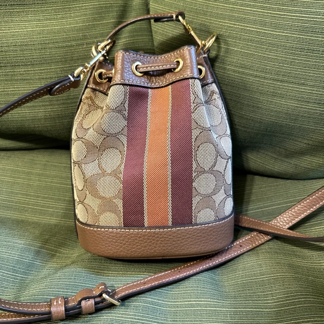 COACH MINI DEMPSEY Bucket Bag In Signature Jacquard With Stripe And Coach Patch EUR 115,07 ...