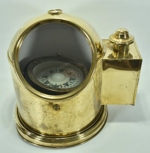 VINTAGE MARINE BINNACLE boat gimbal compass brass nautical ship ...