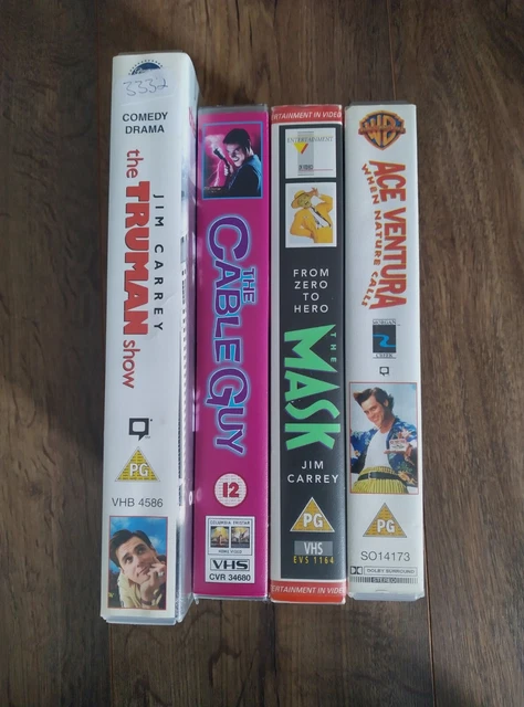 JIM CARREY VHS Bundle Ace Ventura, Cable Guy, The Mask, Truman Show ...