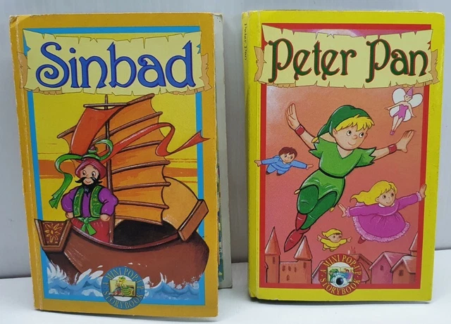 MINI POP UP storybook 1995 children's book pair Peter Pan & Sinbad used ...