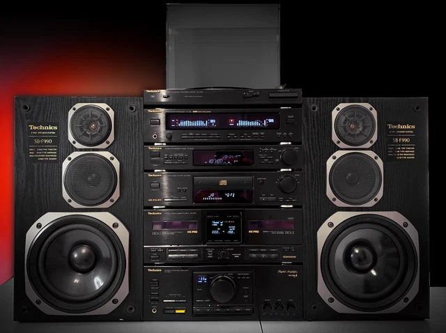 TECHNICS TOWER 🌈RARE🌈 Complete Stereo Component System *READ ...
