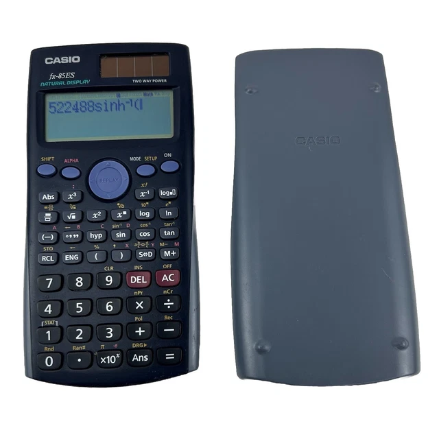 CASIO FX-85ES SCIENTIFIC Calculator Solar Powered Case Maths Exams GCSE ...