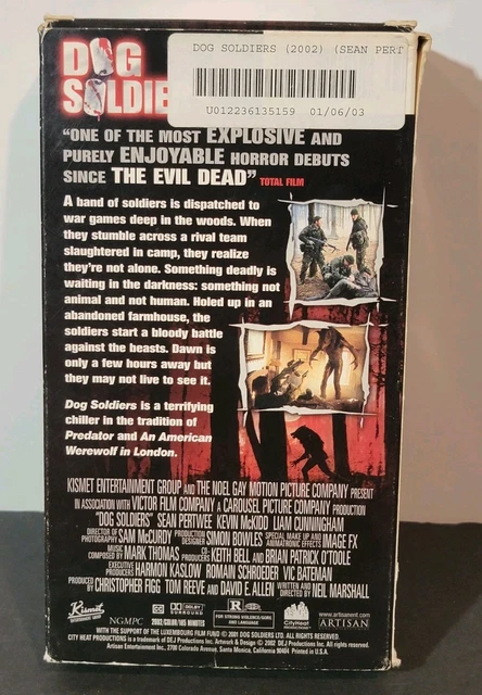 1991 &DOG SOLDIERS& VHS Cassette Tape Vintage Horror Cult Classic ...