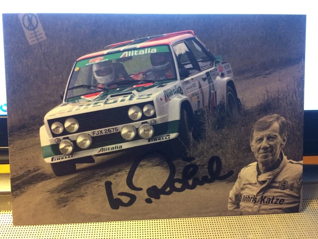 AUTOGRAPHE, PHOTO DÉDICACÉE. Walter ROHRL Fiat 131 ABARTH Championnat ...
