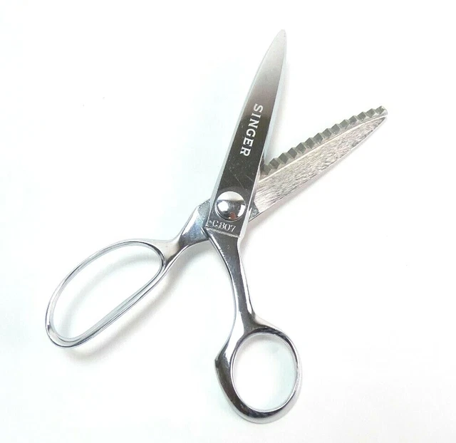VINTAGE SINGER PINKING Shears 7-1/2” Scissor C817 Sharp Heavy Stainless ...