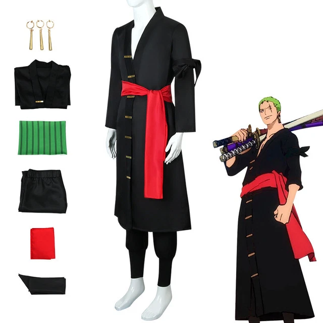 ONE PIECE WANO Kuni Roronoa Zoro Kimono Outfits Halloween Cosplay ...