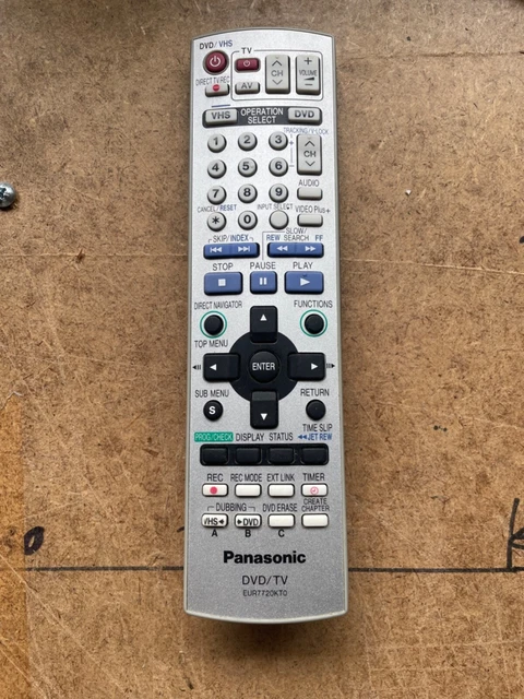 GENUINE PANASONIC DVD/TV EUR7720KT0 DVD Recorder Remote Control VHS DVD ...