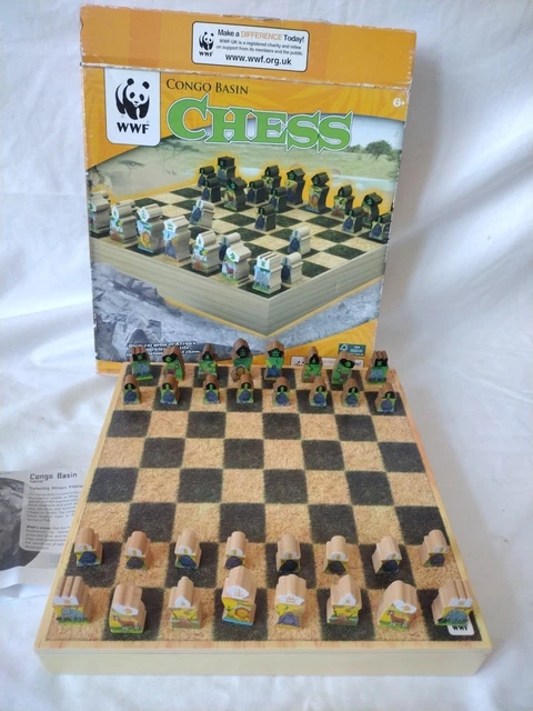 RARE CONGO BASIN Wooden Chess Set Wildlife Conservation Collection ...