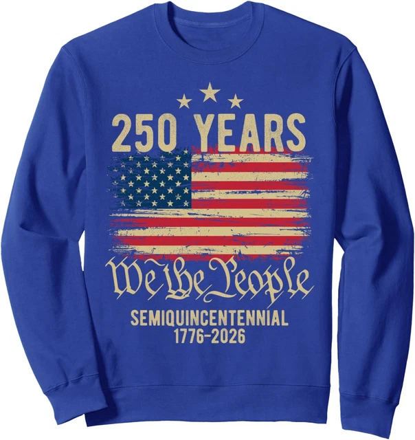 250 YEARS AMERICAN Flag 250th Anniversary 1776-2026 Unisex Crewneck ...