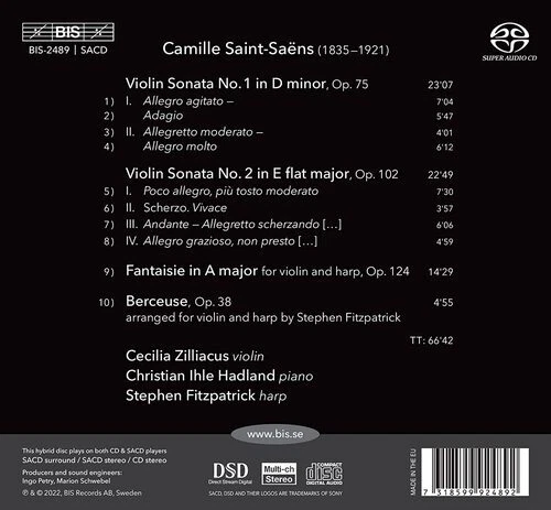 CAMILLE SAINT-SAENS : C. Saint-Saëns: Sonates Pour Violon Et Piano ...