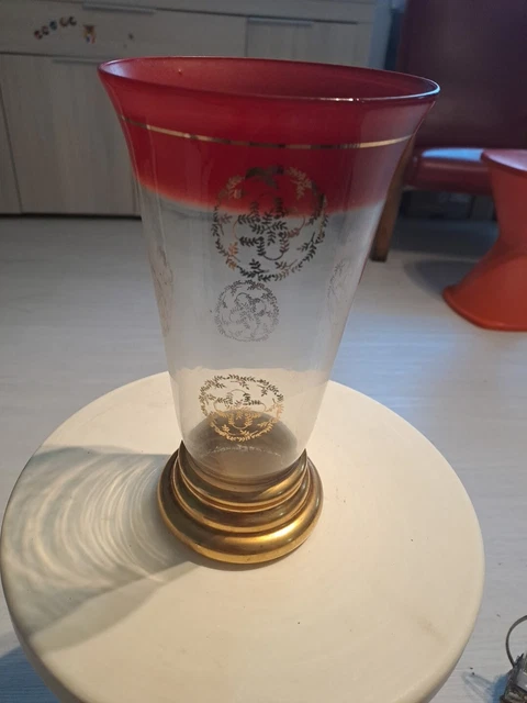 VASE ANCIEN VERRE Doré Vintage Art Deco EUR 10,00 - PicClick FR