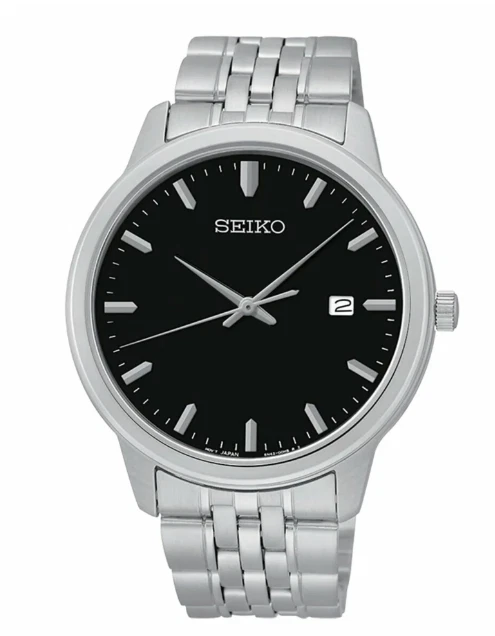 SEIKO SUR093 PRIME Stainless Steel Bracelet Black Dial Men's Quartz Analog Watch $135.35 ...