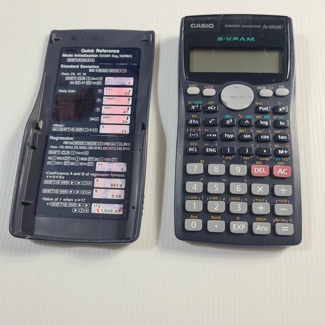 CASIO SCIENTIFIC CALCULATOR fx-100AU With Sliding Cover Tested ...