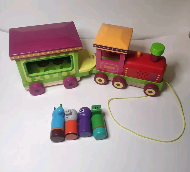 HEY DUGGEE WOODEN Light & Sounds Toy Train With 4 Figures £16.00 ...