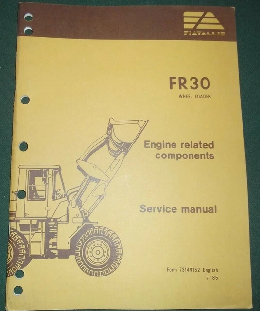 FIAT ALLIS FR30 Ruota Carico Motore Componenti Servizio Shop ...