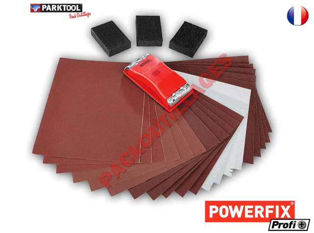 POWERFIX® SET DE papiers de verre et éponges abrasives EUR 14,90 ...