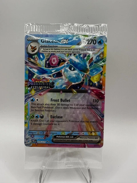 POKÉMON TCG PRISMATIC Evolutions Glaceon EX Stamped Promo Card 026/131 ...