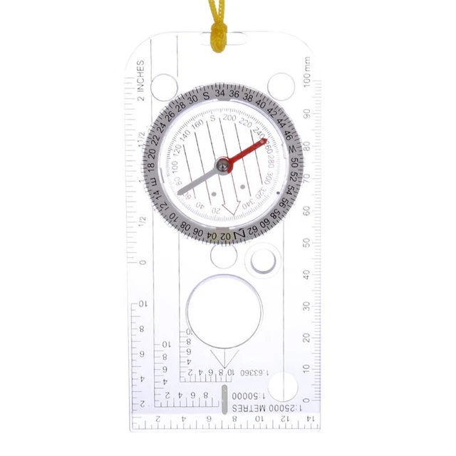 PRACTICAL COMPASS MAP Ruler Special Ruler Scale Map for Hiking Outdoor ...