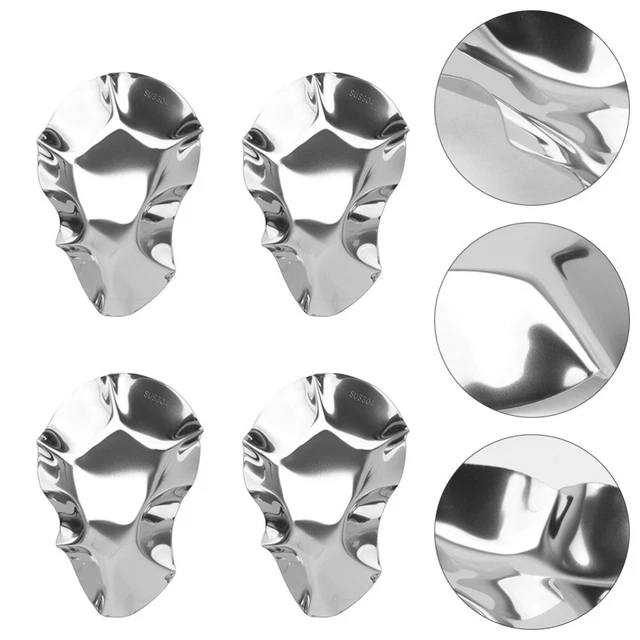 6 PCS APPETIZER Serving Tray Oyster Grilling Shells Stainless Steel ...