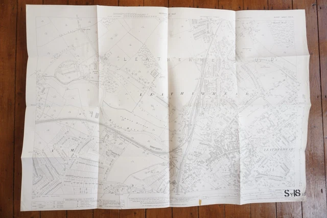 1932 LEATHERHEAD GUILDFORD Line London Surrey Railway OS Railway Map ...