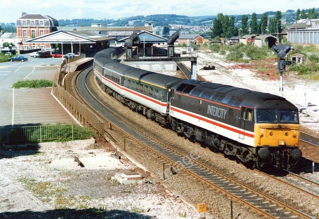 RAILWAY PHOTO 6X4 Class 47 47804 Intercity departs Newton Abbot 10/8/91 ...