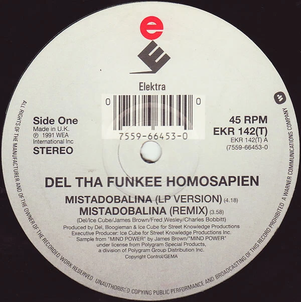 HOMOSAPIEN DEL THA Funkee - Mistadobalina - Royaume-Uni 12" - 1991 ...