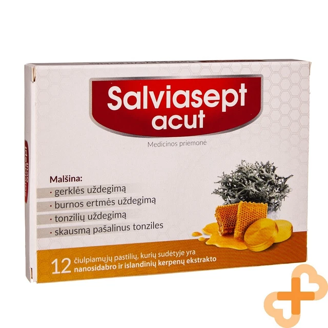 SALVIASEPT ACUT 12 Pastilles Avec Miel Gorge Douleur Inflammation ...