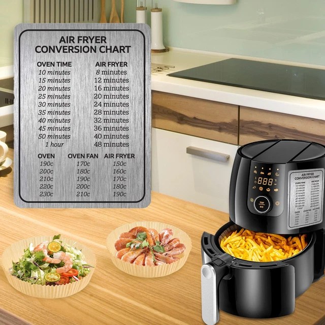 AIR FRYER CONVERSION Chart Cooking Time Temp Oven Kitchen NV3 Sign ...