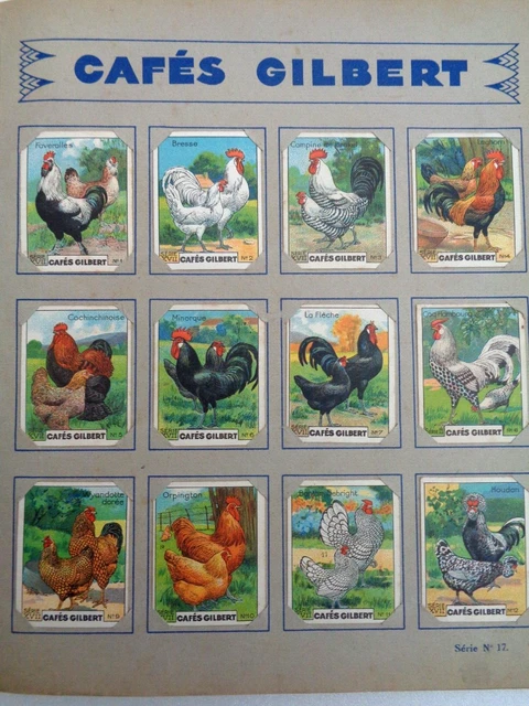 SERIE DE 12 Chromos Cafes Gilbert - Serie N° 17- Les Coqs Et Poules EUR ...