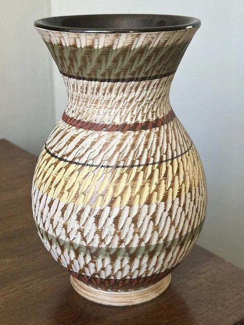 VINTAGE 1970S DUMLER & BREIDEN WEST GERMAN POTTERY brown/green vase 116 ...