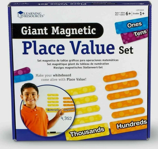 LEARNING RESOURCES GIANT Magnetic Place Value Set Math Skills Teaching ...
