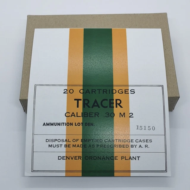 REPRODUCTION BOITE DE munitions .30 M2 tracer denver ordnance vide us ...
