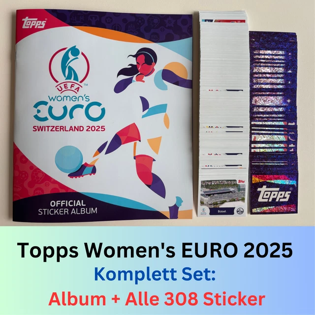 TOPPS WOMEN’S EURO EM 2025 Switzerland - Komplett Set: Alle 308 Sticker ...