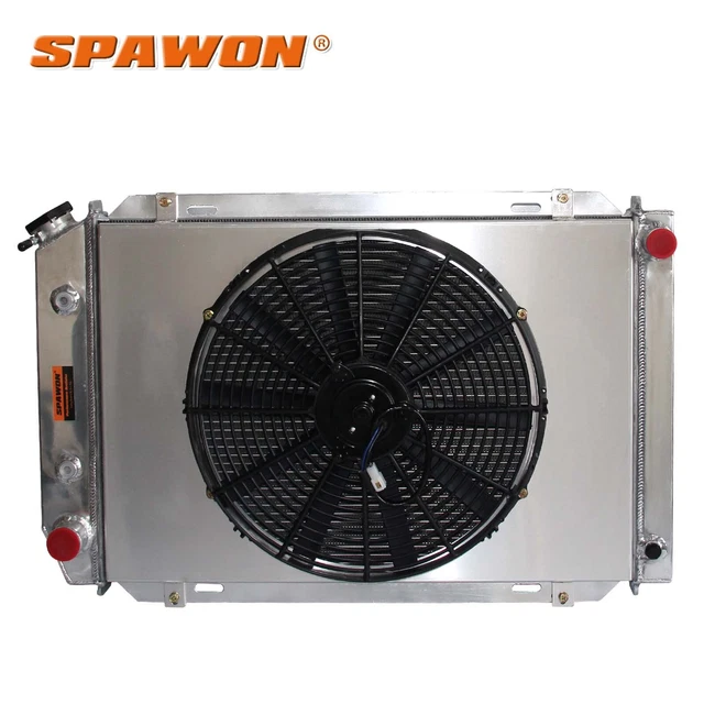 RADIATOR + FAN Shroud Fit Ford Mustang 80-93 Mercury Cougar 81-88 3 Row ...